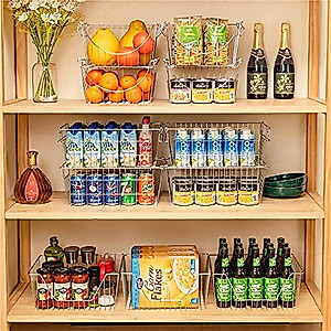 SANNO Over The Sink Dish Drainer Dish Drying Rack+Stackable Storage Baskets Cubby Bins for Kitchen