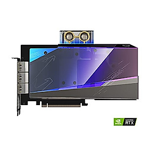 GIGABYTE AORUS GeForce RTX 3080 Xtreme WATERFORCE WB 10G (REV 2.0) Graphics Card, Water Block Cooling System, LHR, 10GB 320-bit GDDR6X, GV-N3080AORUSX WB-10GD REV2.0 Video Card