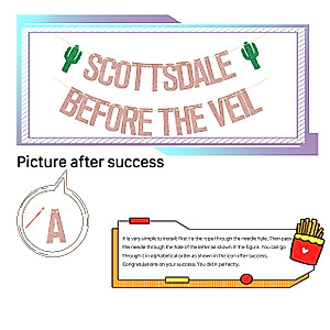 Scottsdale Before the Veil Banner, Bachelorette Party Decorations, Final Fiesta Bachelorette Cactus Decors, Bride to Be Engagement Bridal Shower Supplies Rose Gold Green Glitter