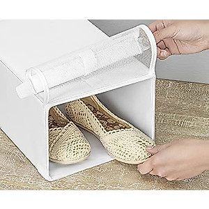 Whitmor White Mesh Shoe Boxes-Set of 4