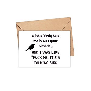 A Little Birdy Told Me It Was Your Birthday Card - Hilarious Birthday Card - Adult Birthday Card - Funny Birthday Card For Him/Her - Rude Card - Snarky Birthday Card - Greeting Card