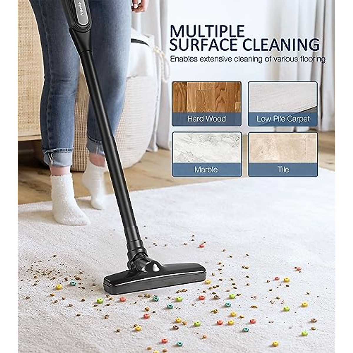 Handheld Vacuum Cleaner Cordless, 15000Pa Powerful Suction Cordless Stick Vacuum, Lightweight Electric Broom Rechargeable Handheld Vac, Portable Hand Held Vacuum for Hardwood Floor Car Pet Hair