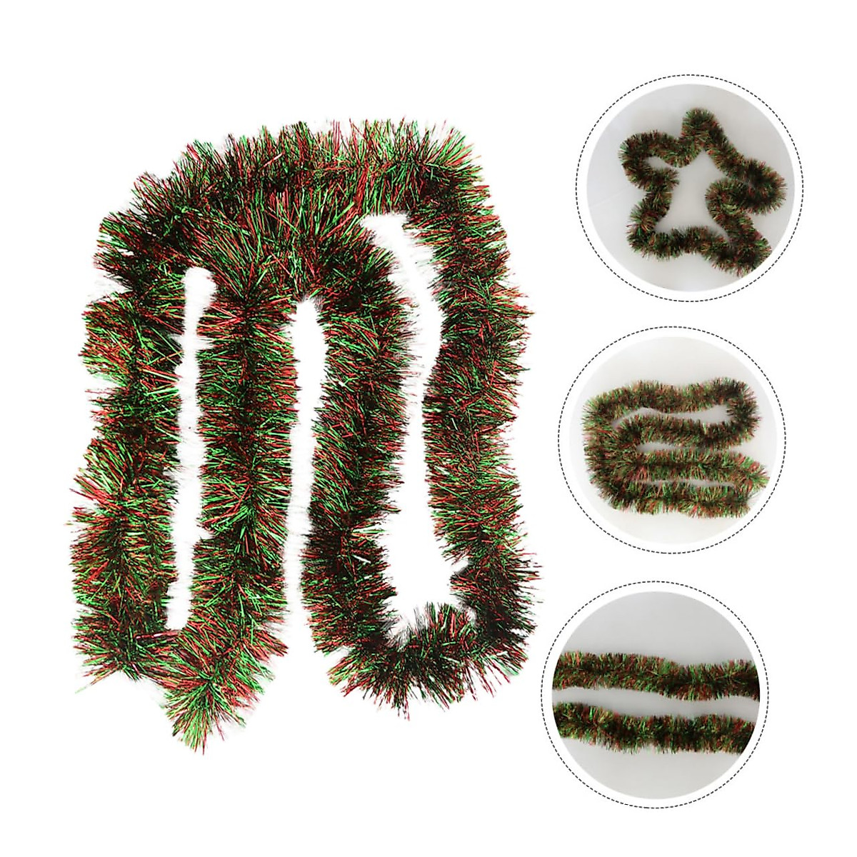 jojofuny 9 Pcs Latte Art Xmas Wreath Garland Metallic Fringe Garland Christmas Tree Hanging Decorations Ribbon Banner Garland Tree Garland Ribbon Xmas Garland Tassel Merry Christmas Plastic