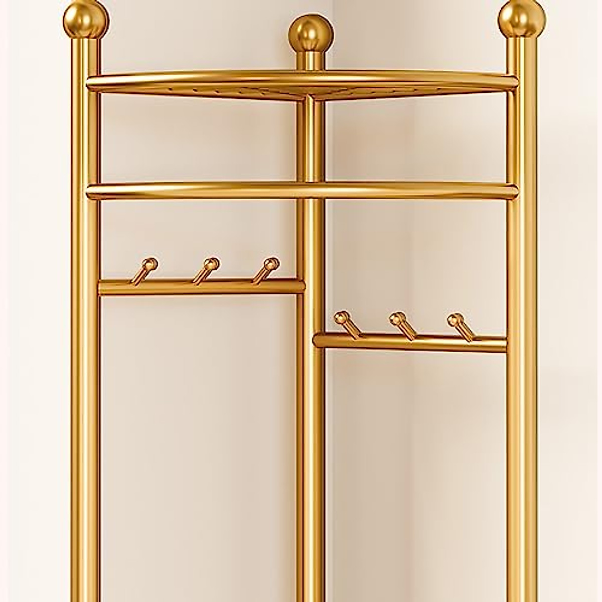 KDFWYDS Metal Coat Rack with Wheels Freestanding Closet Organizer with 2 Storage Shelves Corner Hall Tree for Entryway, Bedroom (Color : White, Size : 100 * 32 * 175CM)