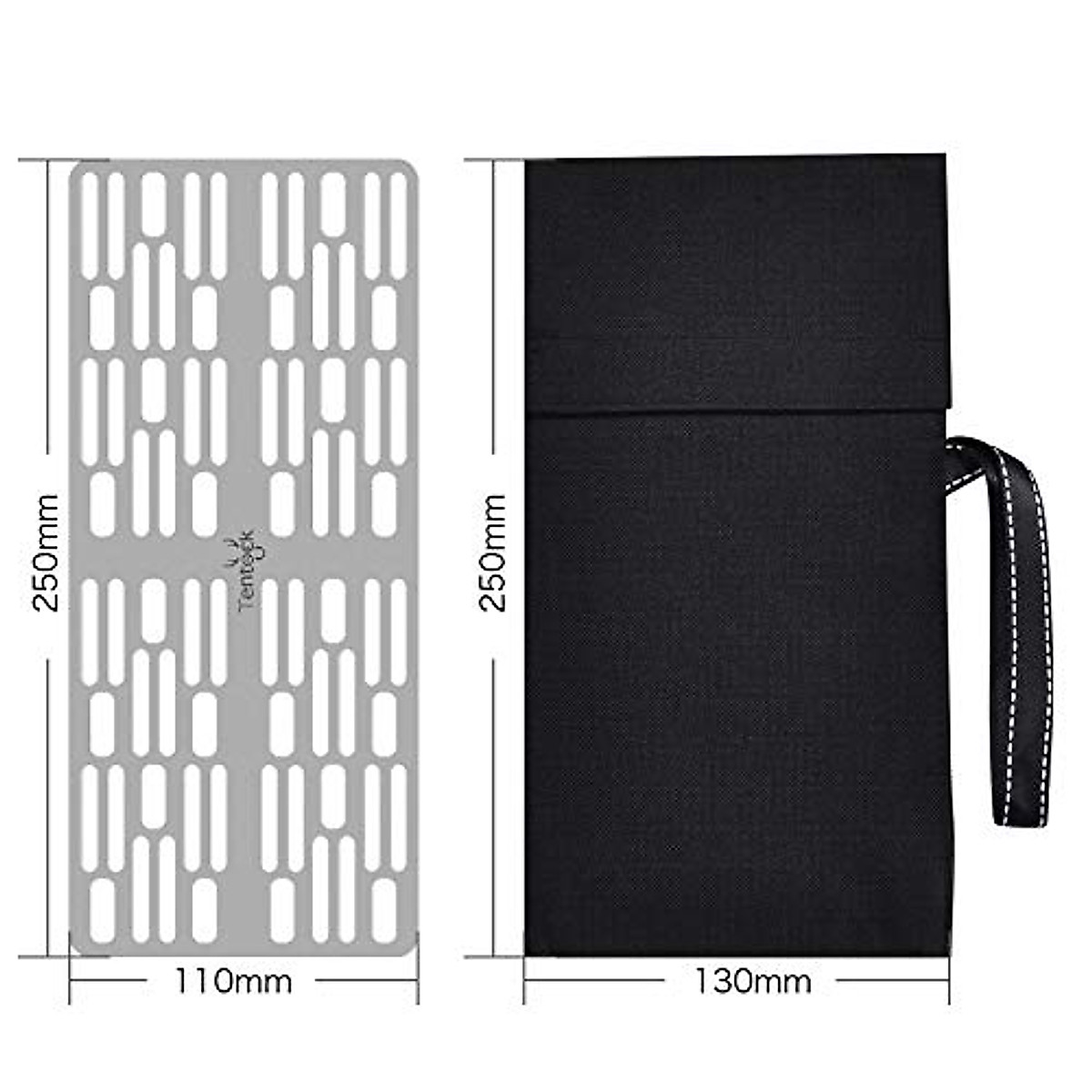 Tentock Titanium Barbecue Grill Plate Ultralight Campfire Grate Grills Portable Baking Cooling Rack Roasting Kitchen Utensils for Backpacking Hiking Cooking with Storage Bag