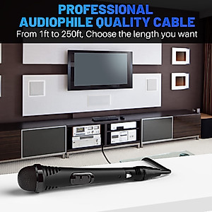 XLR Microphone Cable 100 Feet, 3 Pin Shielded Balanced Male to Female Mic Cord, Zinc Alloy Shells, OFC, Heavy-Duty Patch Cable for Amplifier, Speaker, Mixer with 5 Cable Ties