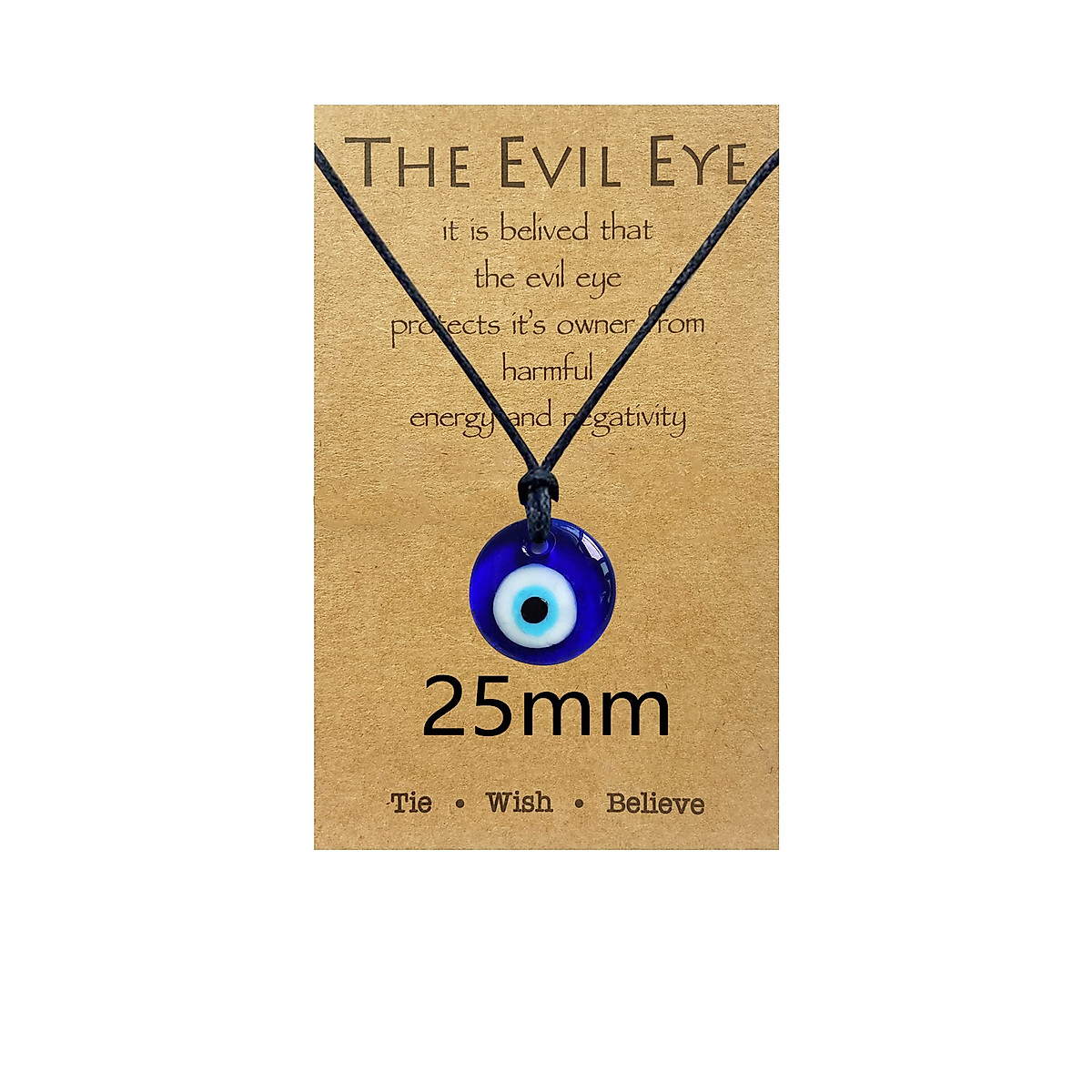 Long tiantian Evil Eye Necklace for Women Blue Turkish Leather Rope Eye Necklace Ojo Necklace Evil Eye Pendant Necklace Third Eye Lucky Protection Necklace (0.98in pendant 17.7in rope)…