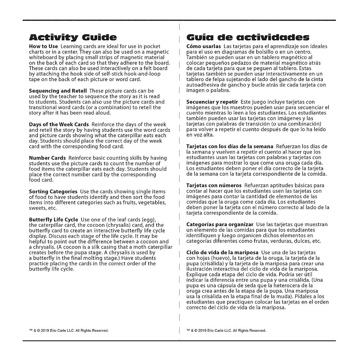 World of Eric Carle | The Very Hungry Caterpillar Learning Cards | English and Spanish, 67ct