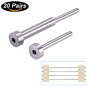 CKE Cable Railing kit Invisible Turnbuckle 1/8" 20 Pairs Swage Threaded Stud Hex Head Fitting Receiver Terminal for Wood & Metal Post