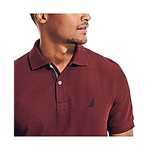Nautica Men's Classic Short Sleeve Solid Polo Shirt, Royal Burgundy, XX-Large