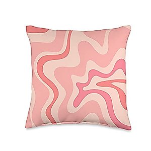 Kierkegaard Design Studio Swirls 60s 70s Aesthetic Throw Pillow, 16x16, Multicolor