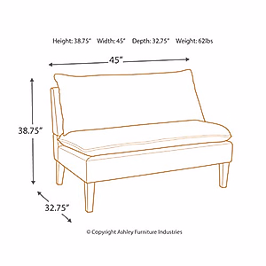 Signature Design by Ashley Arrowrock Modern Farmhouse Striped Accent Bench, White & Gray