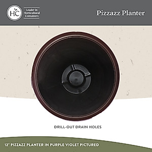 The HC Companies 12 Inch Pizzazz Decorative Round Planter - Lightweight Premium Resin Plant Pot with a Ceramic Look for Indoor Outdoor Use, Warm Red