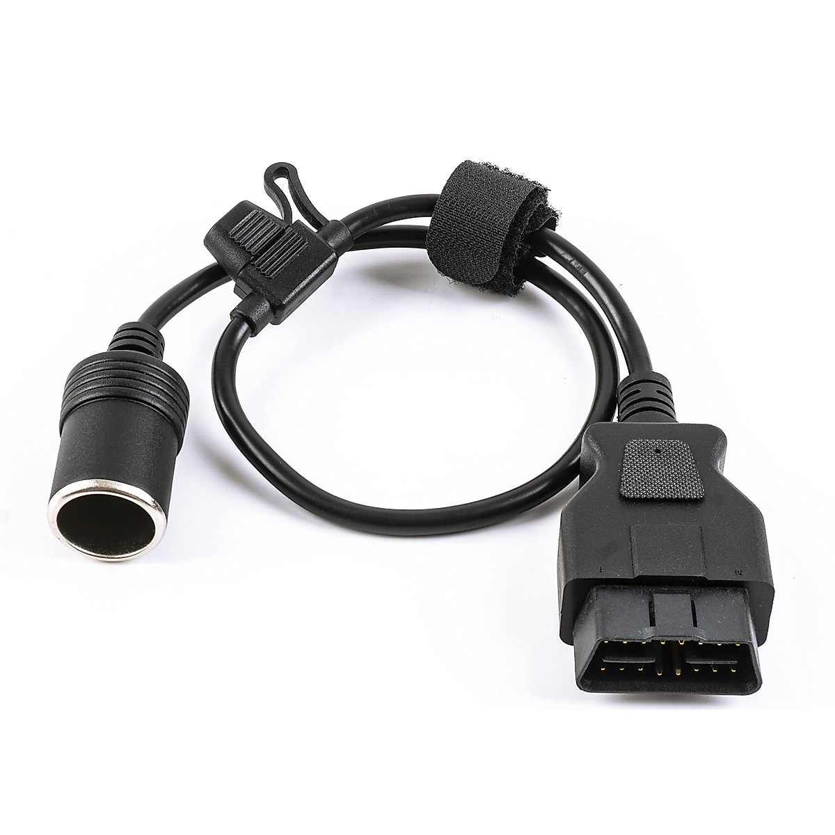 OBD2 to Cigarette Lighter Female Connecter Vechile Car Constant Power Cable 16AWG Safely with 15A Fuse