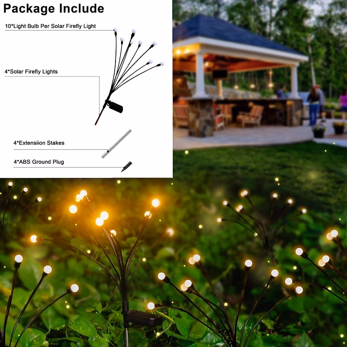 Solar Mushroom Garden Lights for Outside - 30Pcs 21.3 FT 8 Modes Mushroom Night Lights, Waterproof & Energy-Saving Outdoor String Lights Solar Light for Garden Patio Yard Christmas Decor (Yellow-4pc)