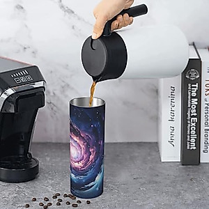 Tangopi Cloud Space Galaxy 20 oz Tumbler with Lid and Straw Insulated Travel Coffee Mug Reusable Spill Proof Coffee Cups Stainless Steel Water Bottle for Hot and Cold Drinks