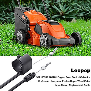 Leopop 532183281 183281 Engine Zone Control Cable for Craftsman Husqvarna Poulan Roper Weed Eater Lawn Mower 183281198463 183281 198463 Replacement Cable 917 Parts Zone Control Cable