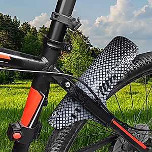 R2Depot Bike Fender with 12 Cable Ties, 2 Parts- Front/Rear Mud Guards Fit for 20"/22"/24"/26" Bike B-2-piece Set