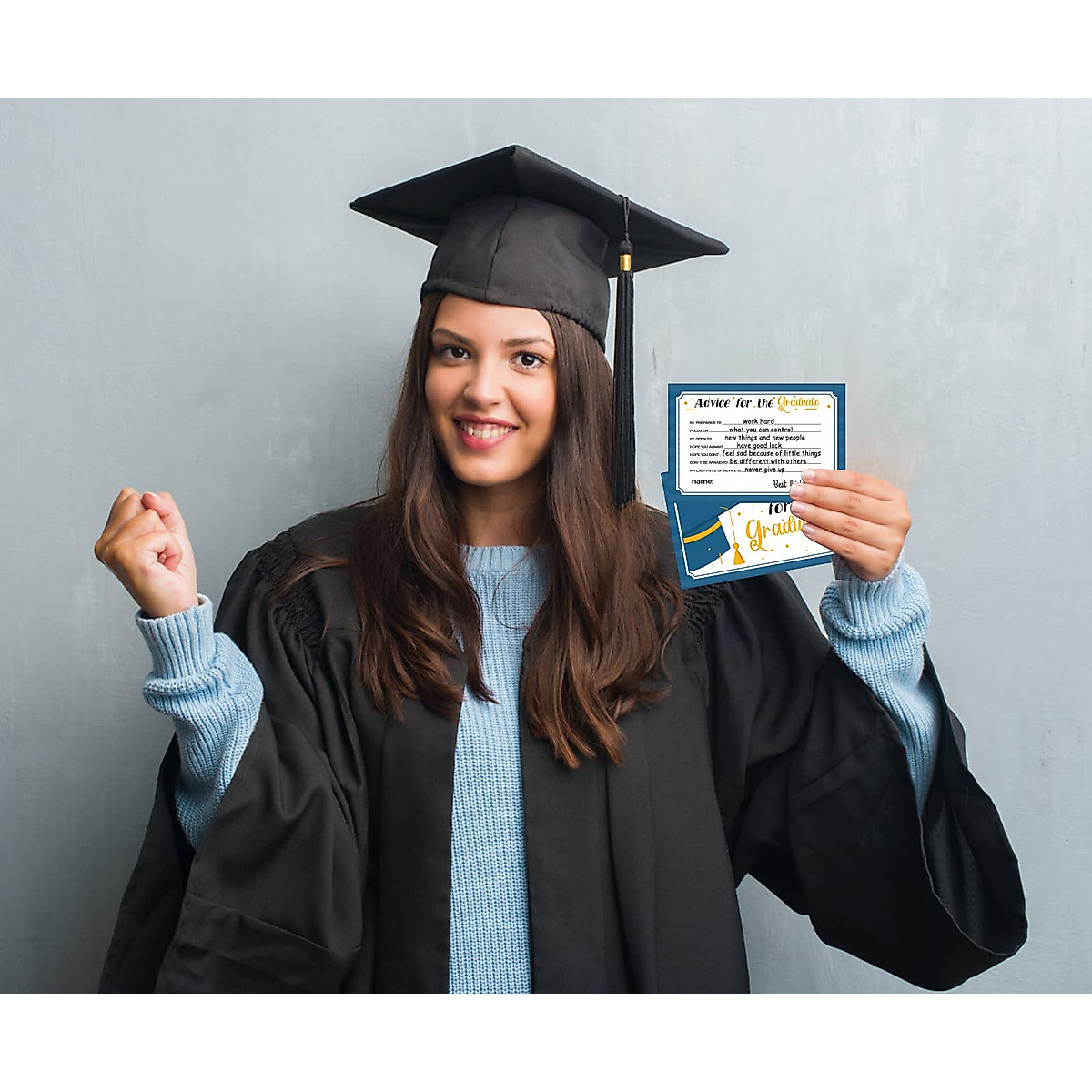 WaaHome 50pcs Graduation Advice Cards for The Graduates 2024 High School College Graduation Wishes and Advice Cards for Graduates Seniors, Graduation Party Games Favors Supplies Gifts