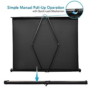 Pyle 50" Inch Portable Projector Screen - Portable Floor Standing Fold-Out Roll-Up Tripod Manual, Office Presentation, Quick Assembly - PRJTP53