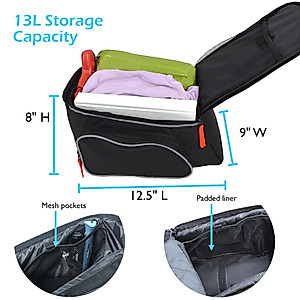 Lumintrail Bike Trunk Bag, Rear Bicycle Rack Bag with Waterproof Rain Cover, Carrying Handle