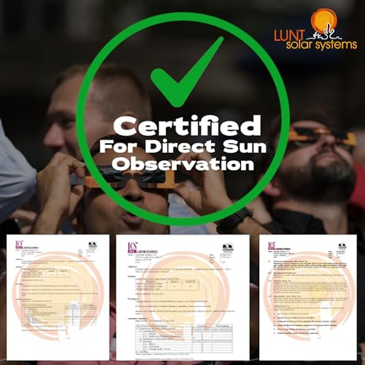 Lunt Solar Systems 10 Pack Premium, Solar Eclipse Glasses NASA Approved 2024, ISO and CE Certified Optical Quality Safe Shades for Direct Sun Viewing for Solar Eclipse