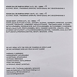 Kensie Fragrance for Her Eau De Parfum 3.4 FL. Oz, Eau De Parfum 0.3 FL. Oz, and Body Lotion 6.8 Oz