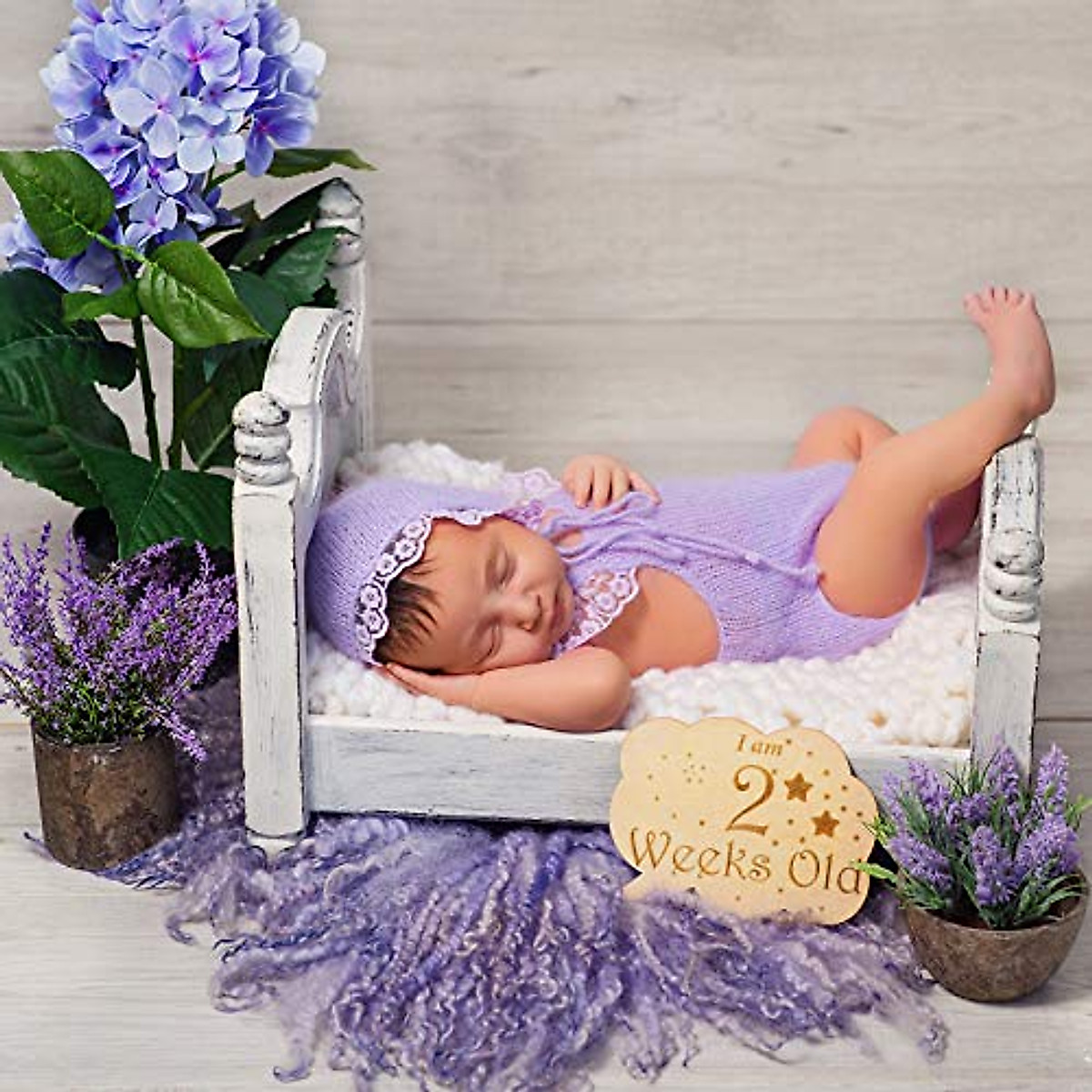 Heart's Sign 24 Designs Monthly Baby Milestone Cards - Baby Monthly Milestone Wood Discs | Baby Months Signs | Baby Milestone Discs | Baby Photo Props