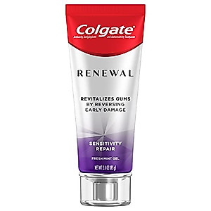 Colgate Renewal Gum Toothpaste Gel, Sensitive Toothpaste for Gingivitis and Improved Gum Health, Mint Gel, Sugar Free, Enamel Safe, Gluten Free, Vegan, 2 Pack, 3 Oz Tubes