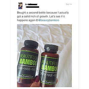 Beautifully Bamboo Ultra Vitamin for Skin, Hair, and Nail Growth. Enriched with Biotin, Bamboo Silica, Amino Acids and more (60 capsules)