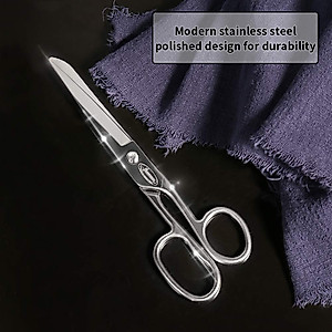 Newness Fabric Scissors, Heavy Duty All Metal Stainless Steel Craft Scissors, Multi-Purpose Professional Sharp Shears for Tailor Dressmaker Craft Cutting Cloth Leather Canvas Denim Paper, 6.5 Inch