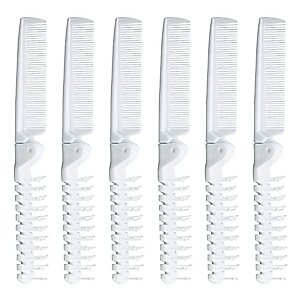 Antrader Foldable Travel Pocket Hair Comb & Brush Combo Styling Tool Men Women Combs White Pack of 6