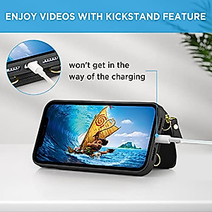 OUTXE iPhone 13 Pro Max Case Wallet for Women, Leather iPhone 13 Pro Max Wallet Case with Card Holder Wrist Strap Zipper, iPhone 13 Pro Max Purse Case Cover, 6.7 inch (Black)