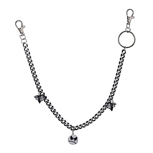 Tgirls Punk Jean Chain Silver Goth Pants Chain Hip Hop Wallet Chain Skeleton Keychain Bat Ghost Layered Trouse Chains Halloween Christmas Jewelry Accessorise for Women (Bat)