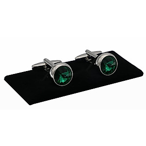 iGame Men's Luxury Crystal Cufflinks Green Color Stone Quality Wedding Cuff Links with Gift Box