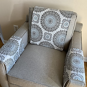 Set of two arm rest covers only. Perfect for furniture slipcover furniture protectors recliners chairs sofas loveseats theater chairs office chairs housewarming gifts. By: Bittlemen Furniture Co.