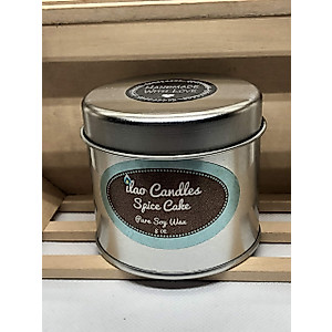 Spice Cake 8 oz Tin Jar Pure Soy Wax Candle Hand Poured in the USA