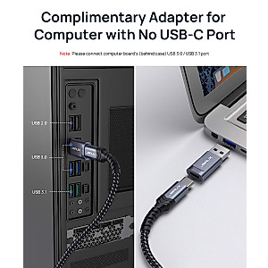 JSAUX 2-in-1 Link Cable 10 FT Compatible with Meta/Oculus Quest 3/2 Accessories & PC/Steam VR, USB 3.0 High Speed PC Data Transfer Adapter, Compatible with VR Headset, Gaming PC, Quest 3 & 2 & 1 -Grey