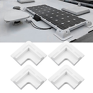 Wisecoco 4pcs Solar Panel Corner Bracket, Anti UV ABS Solar Panel Roof Drill Free Support Mount for RV Boats