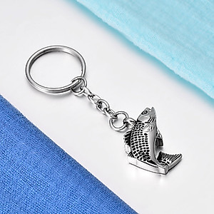 FCZDQ Lucky Fish Cremation Keychain for Ashes Memorial Keepsake Urn Pendant Jewelry with Funnel Kit