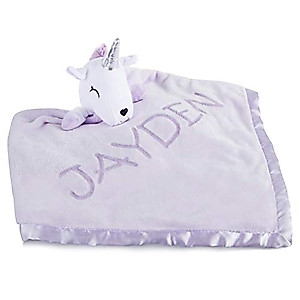 Custom Catch New Baby Gift for Girl - Personalized Blanket with Name - Newborn or Infant, Purple