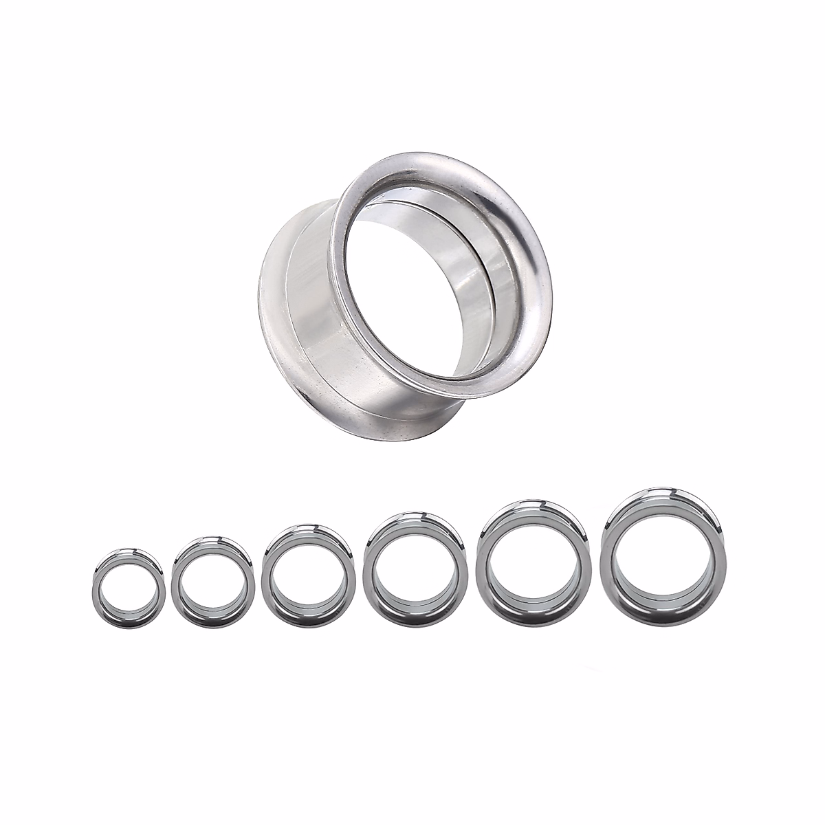 B BodyPJ Sparkles 3Pairs-Mix color Surgical Steel Screw Tunnel Plugs Hollow Ear Expander Gauge Piercing (3Pairs Mix Color 10mm(00g))