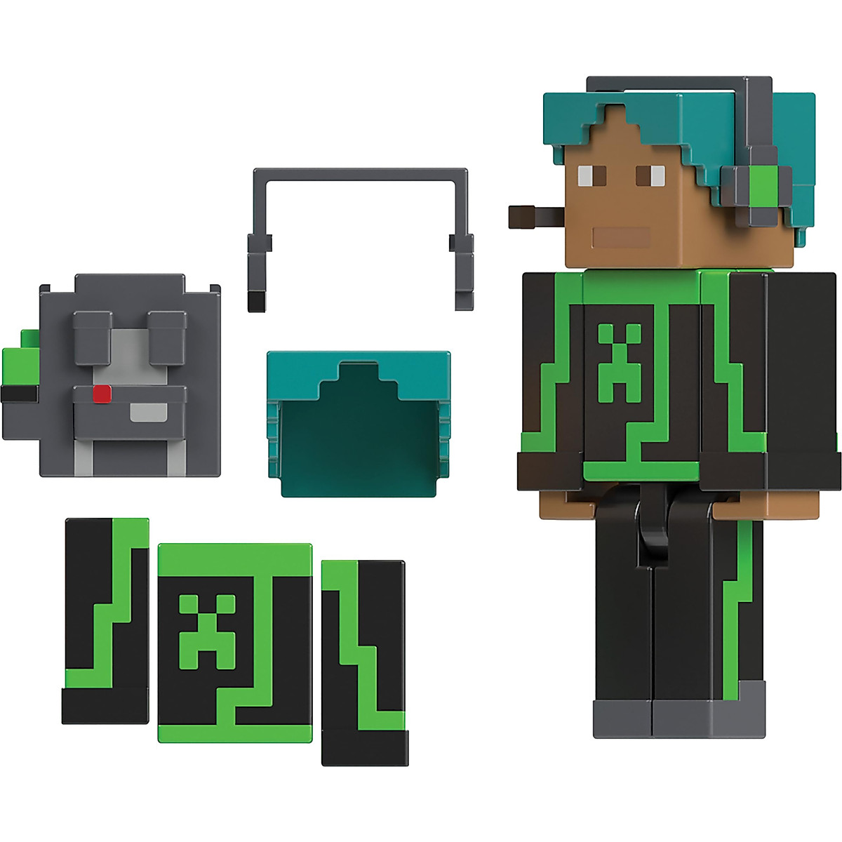 Mattel Minecraft Creator Series Action Figure & Accessories, 3.25-inch Scale Camp Enderwood eSports Jacket Toy & DLC Codes