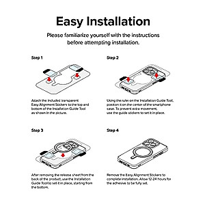 Ringke Magnetic Plate Compatible with MagSafe Accessories, Universal Adhesive Magnet Stickers with Installation Attachment Guide - White