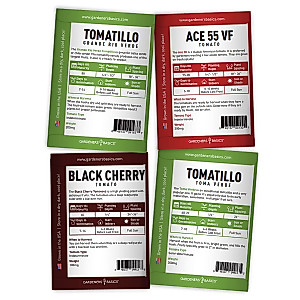 Gardeners Basics, Tomato Seeds for Planting 16 Variety Pack Heirloom Tomato Seeds, Tiny Tim, Cherry Tomato Seeds, Beefsteak Seeds, Roma Tomato Seeds, Determinate and Indeterminate and More, Non GMO