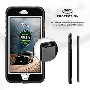 Zizo ION Series for iPhone 8 Plus Case Military Grade Drop Tested with Tempered Glass Screen Protector iPhone 7 Plus 6s Plus Black Smoke