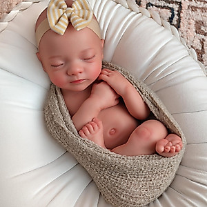 BABESIDE Lifelike Reborn Baby Dolls - 16 Inch (Weight 4 Lb) Full Platinum Silicone Reborn Baby Dolls Anatomically Correct Sleeping Baby Girl Real Life Baby Dolls with Gift Box