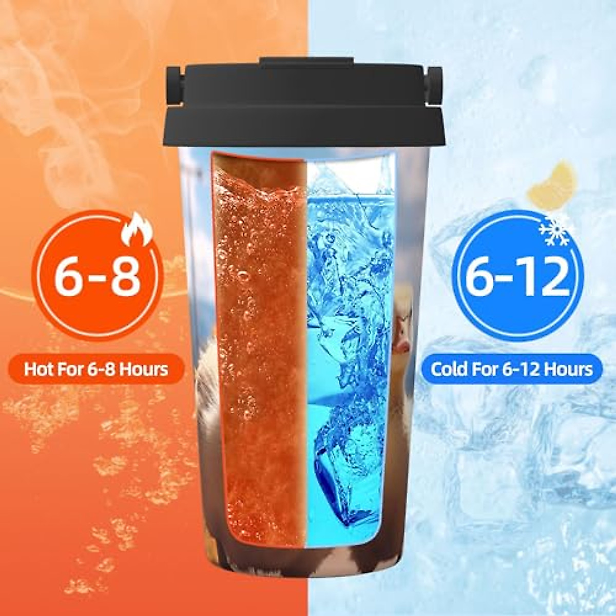 GTKSYNVE Reusable Coffee Mug with Lid and Handle, Cute Goose Tumbler for Hot & Cold Drinks 16oz Stainless Steel Insulated Coffee Tumblers Double Wall Vacuum Thermal Cup