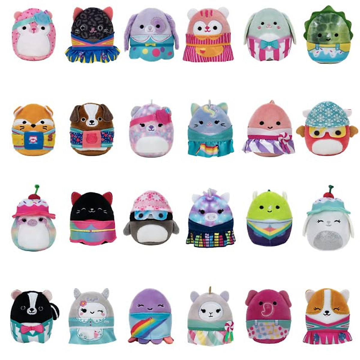 Squishmallows Squishville, Series 6-24 Piece Set - Official Kellytoy - Collectible Mini Stuffed Animal Toy Plush & Accessories, Styles May Vary - Gift for Kids, Girls & Boys