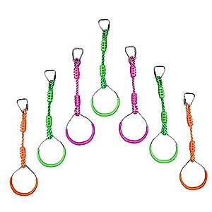 7pcs Rings Indoor Swing for Kids Outdoorswing Kids Outdoor Swing Monkey Bar Ring Kids Swing Ring Exercise Pull up Rings Pull Handles Muscle Exercise Rings Exercise Handle Grip Grip